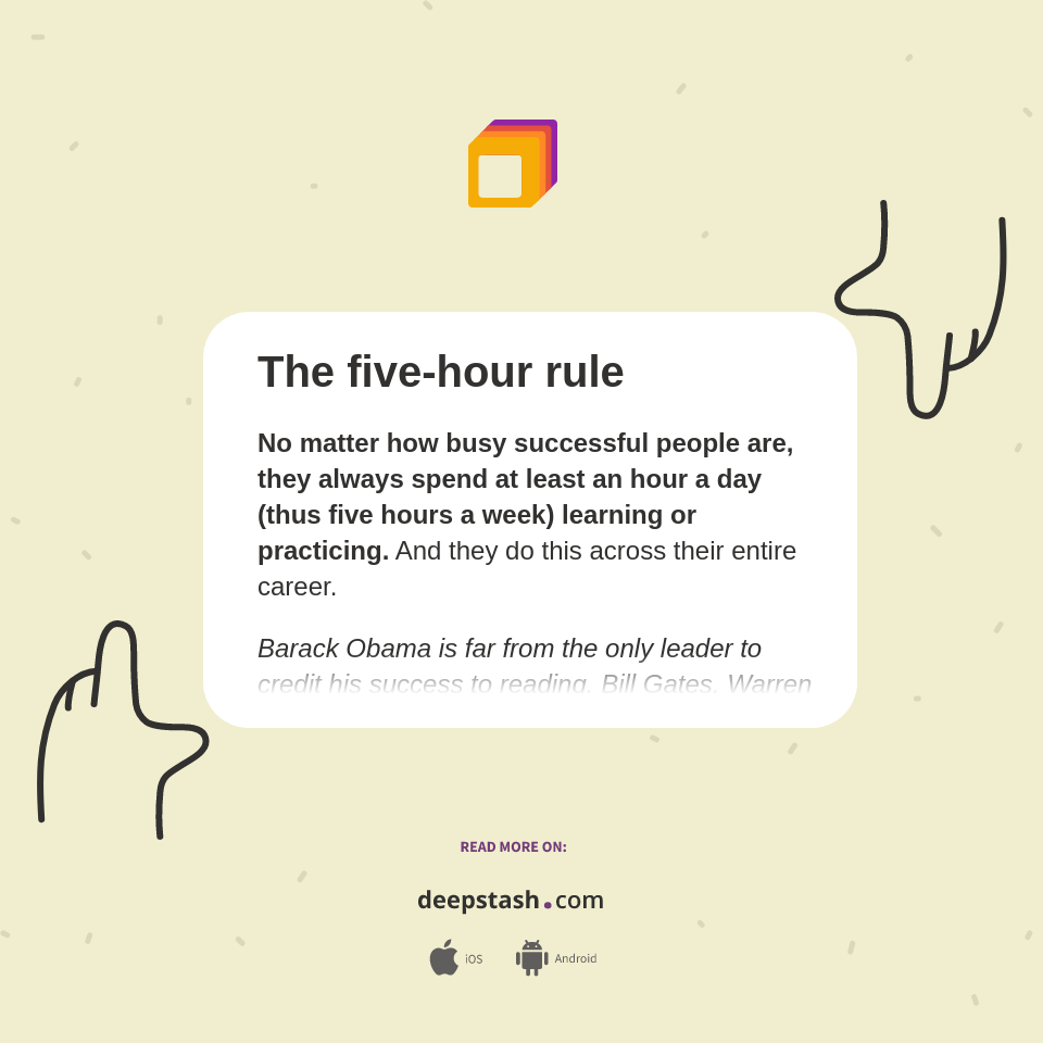 The five-hour rule - Deepstash