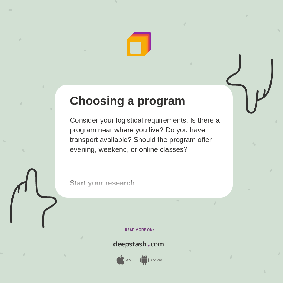 Choosing a program - Deepstash