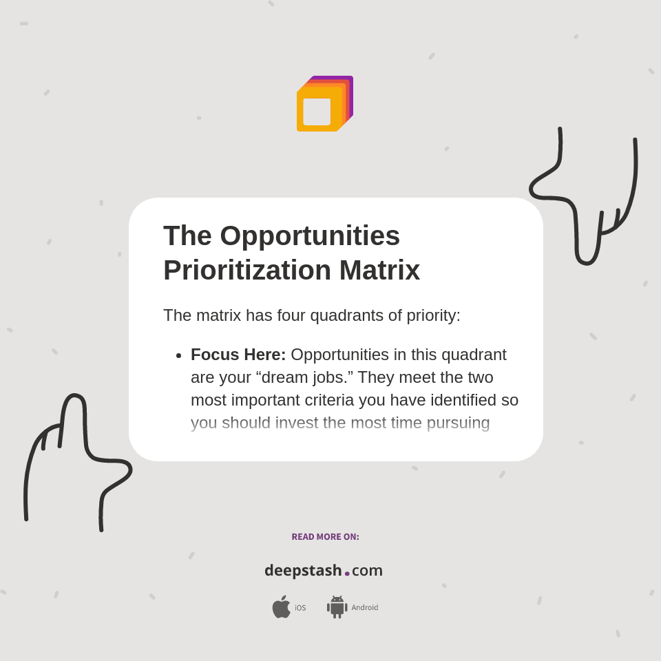 The Opportunities Prioritization Matrix - Deepstash