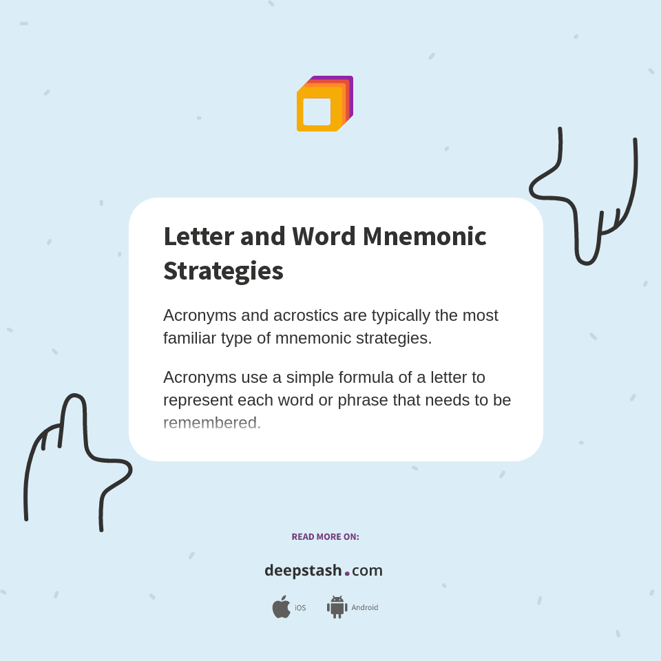 Letter and Word Mnemonic Strategies - Deepstash