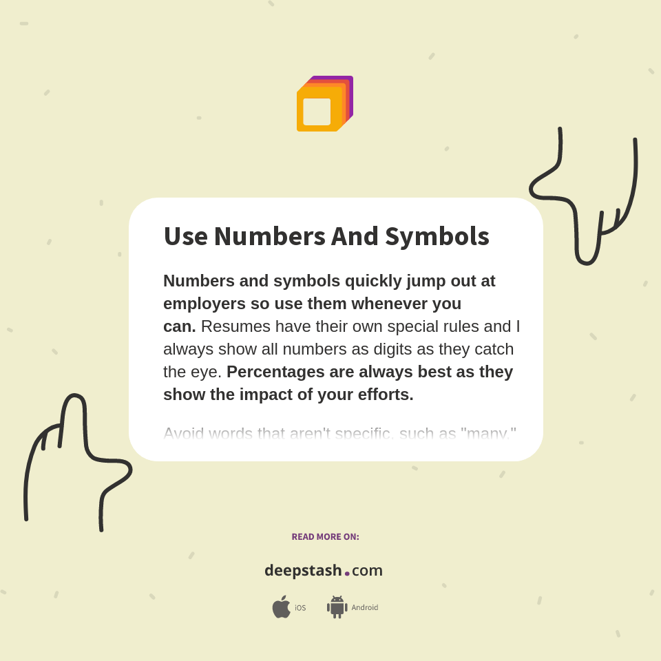 Use Numbers And Symbols - Deepstash