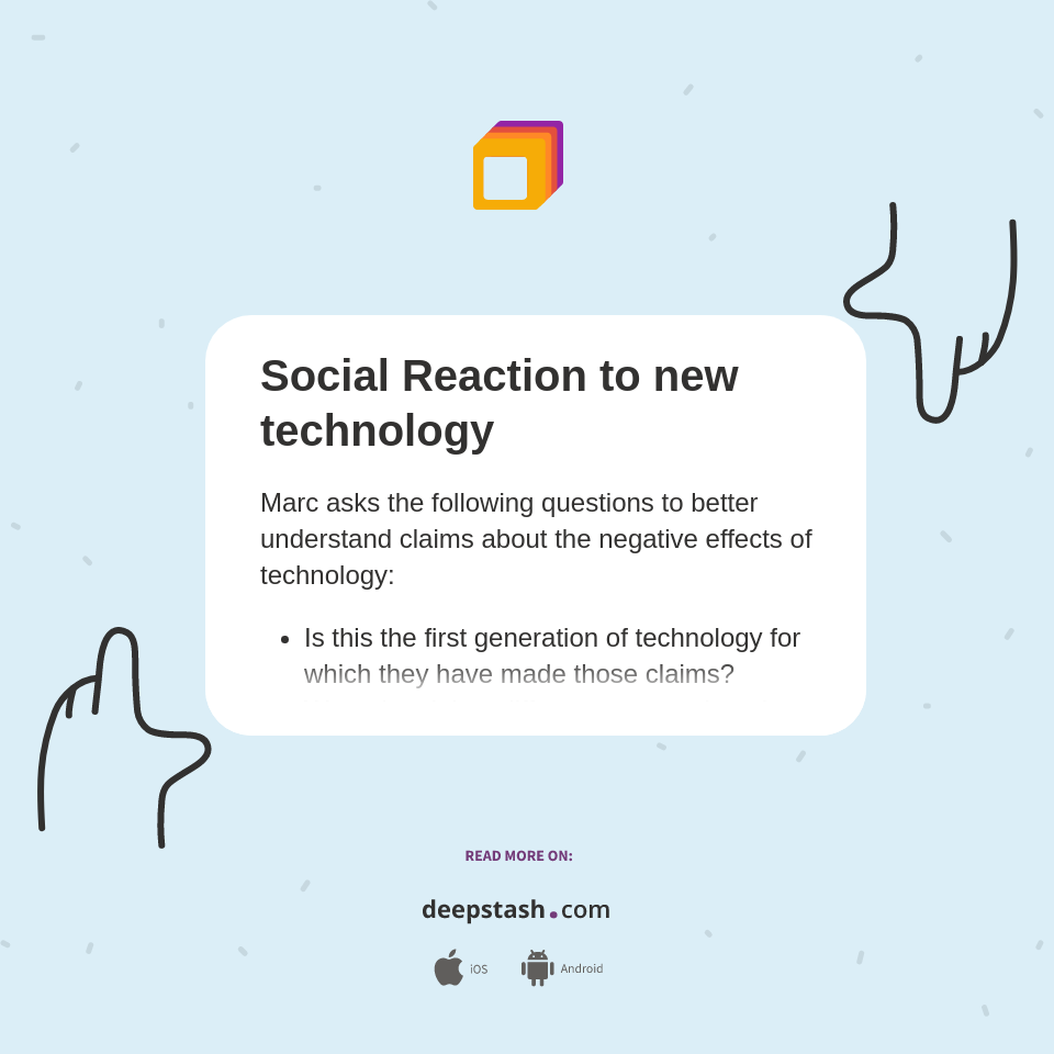 Social Reaction to new technology - Deepstash