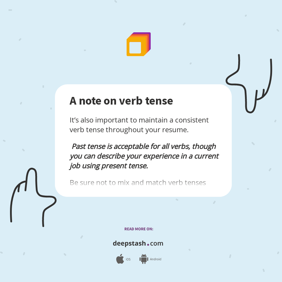 A note on verb tense - Deepstash