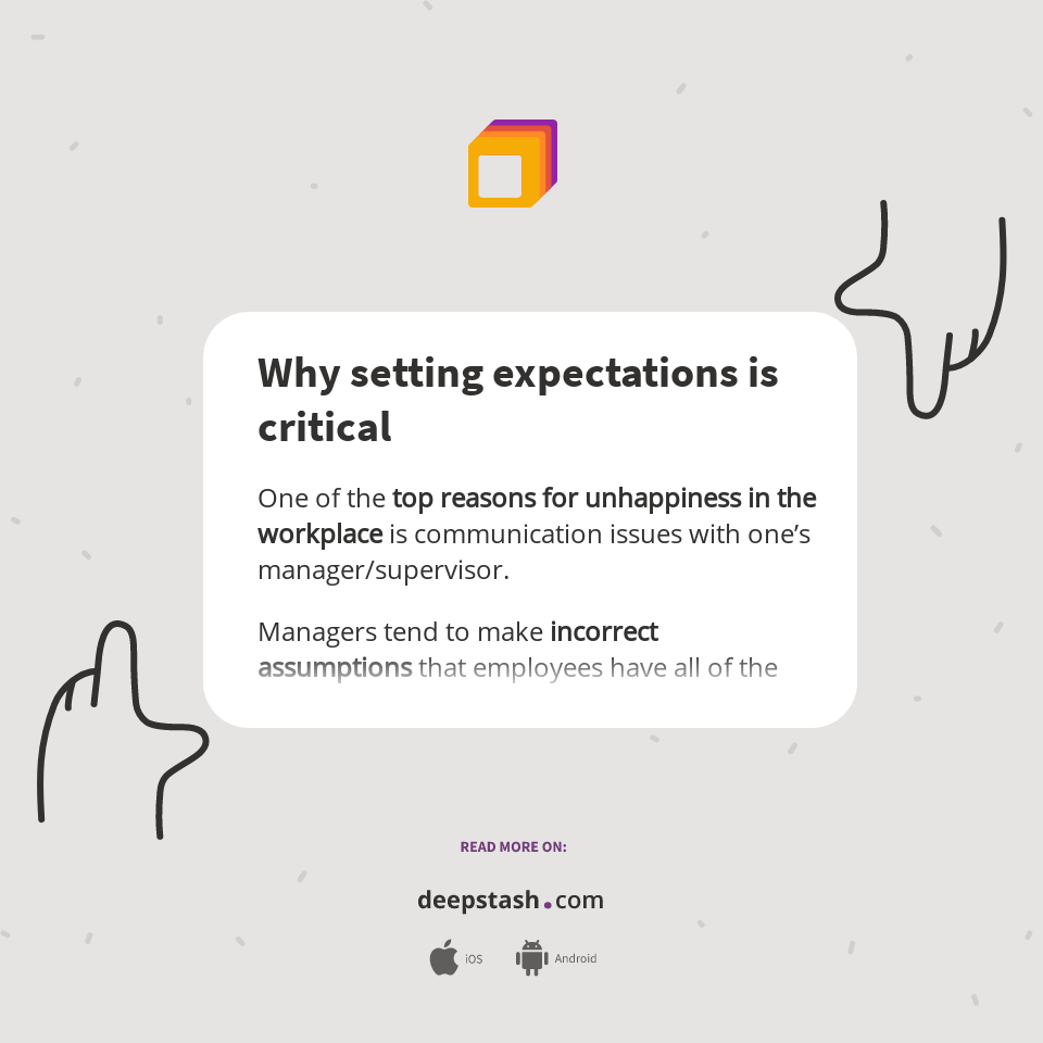 Why setting expectations is critical - Deepstash