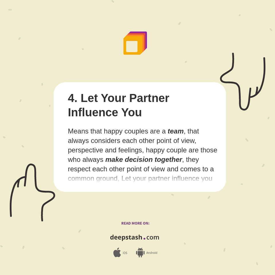 4. Let Your Partner Influence You - Deepstash