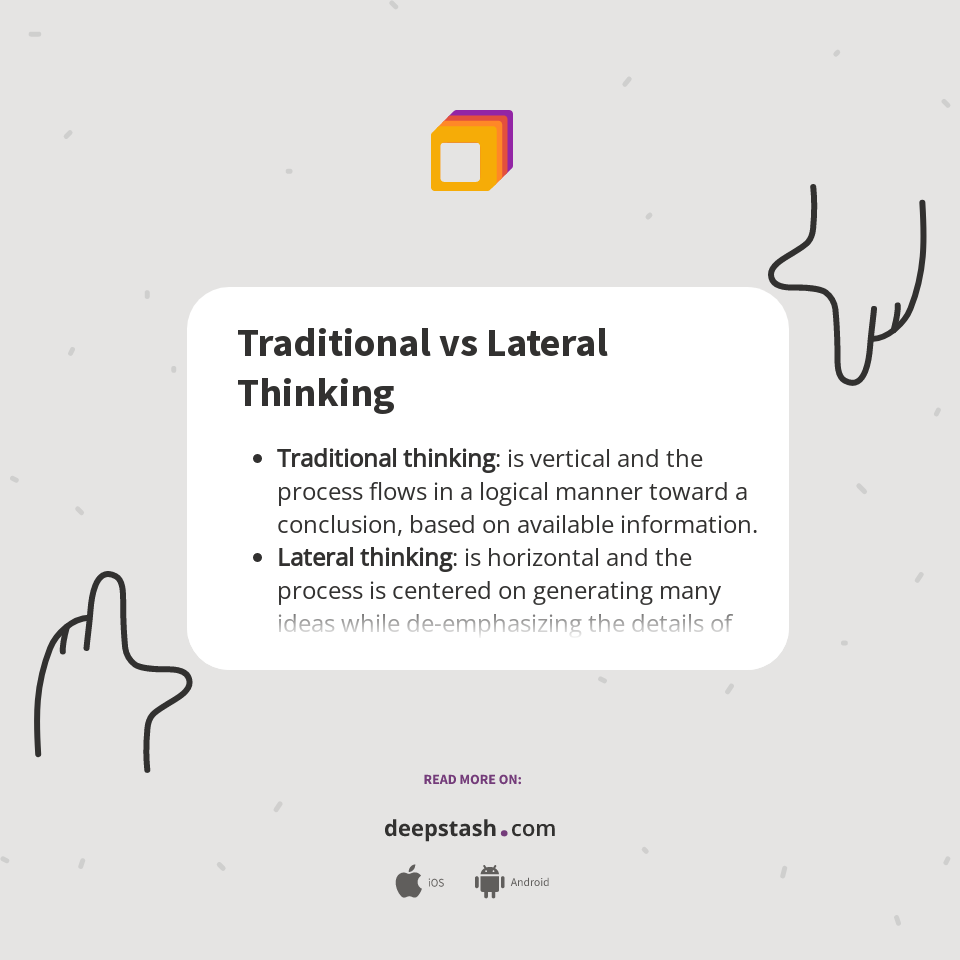 Traditional vs Lateral Thinking - Deepstash