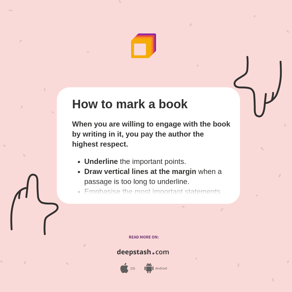 How to mark a book - Deepstash