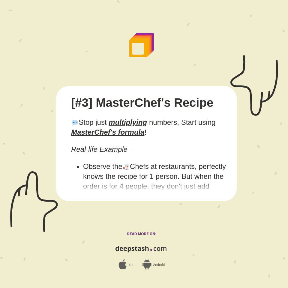 [#3] MasterChef's Recipe - Deepstash