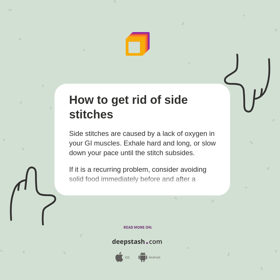 How to get rid of side stitches - Deepstash