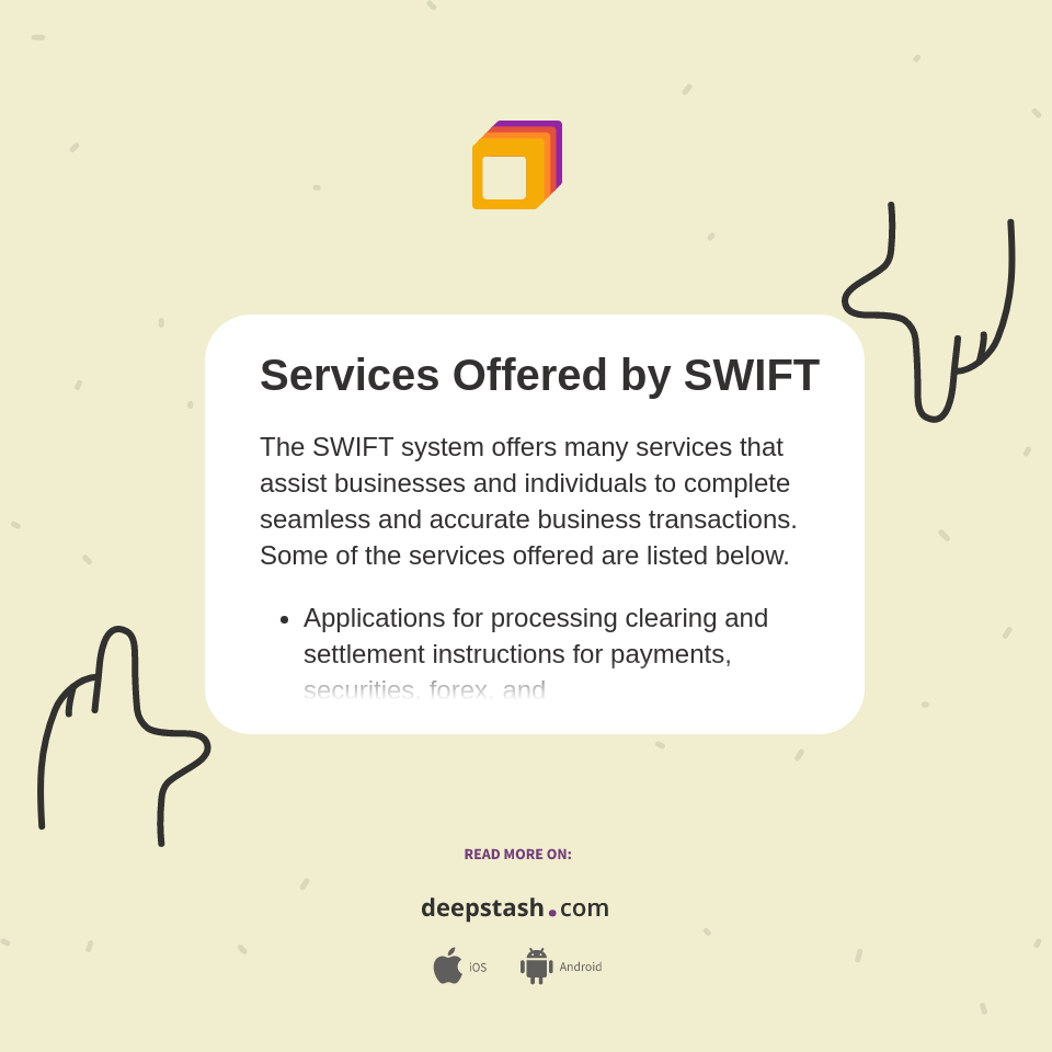 Services Offered by SWIFT - Deepstash