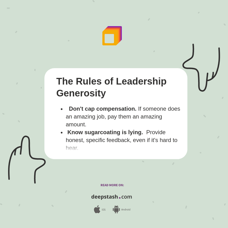 The Rules of Leadership Generosity - Deepstash