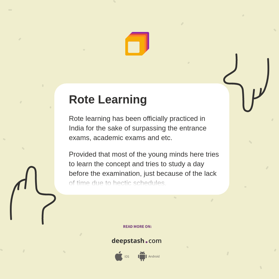 Rote Learning - Deepstash