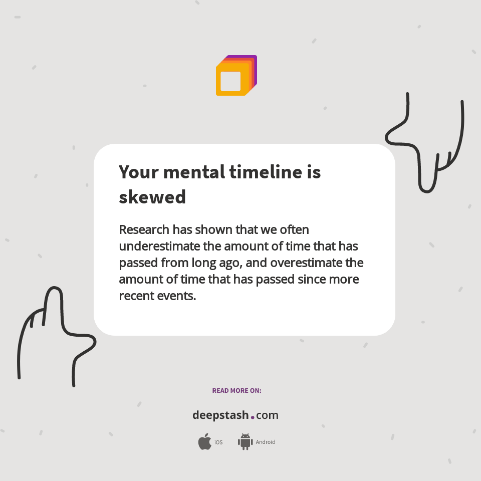 Your mental timeline is skewed - Deepstash
