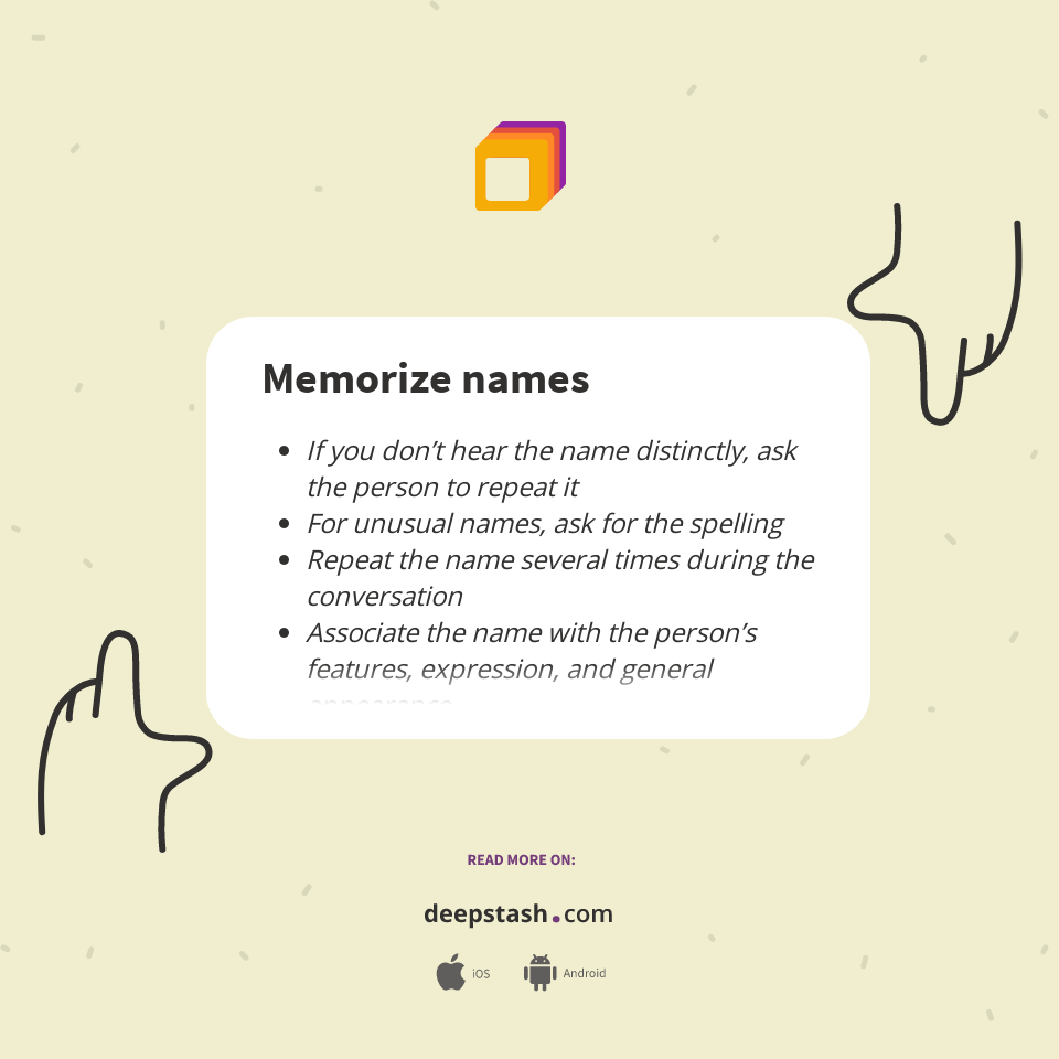 Memorize names - Deepstash