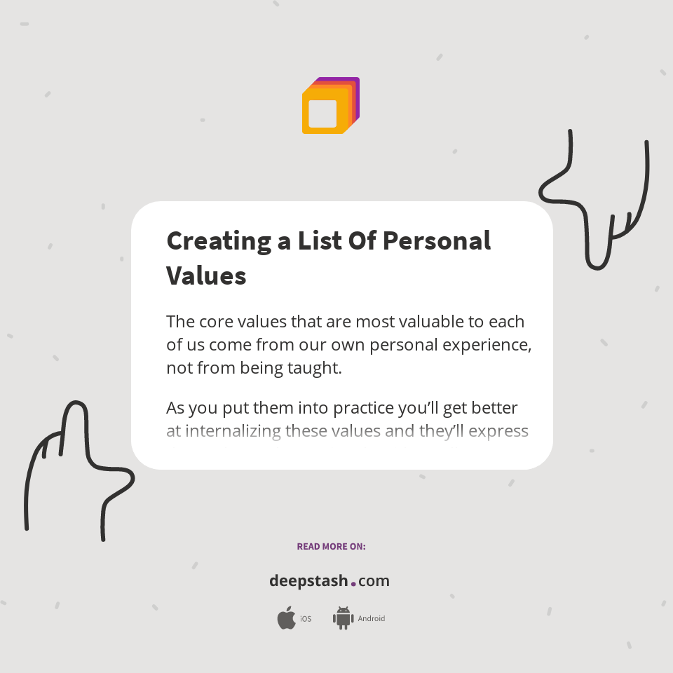 Creating a List Of Personal Values - Deepstash