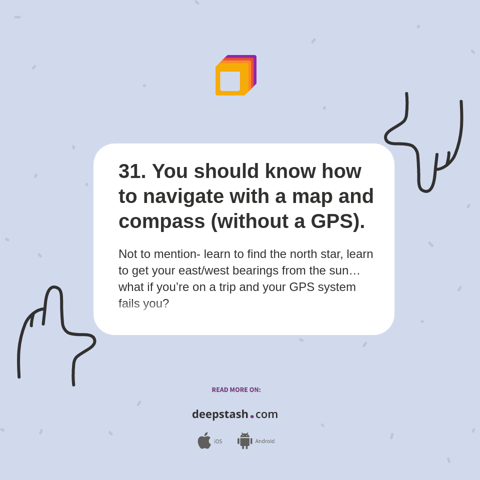 31. You should know how to navigate with a map and compass (without a ...