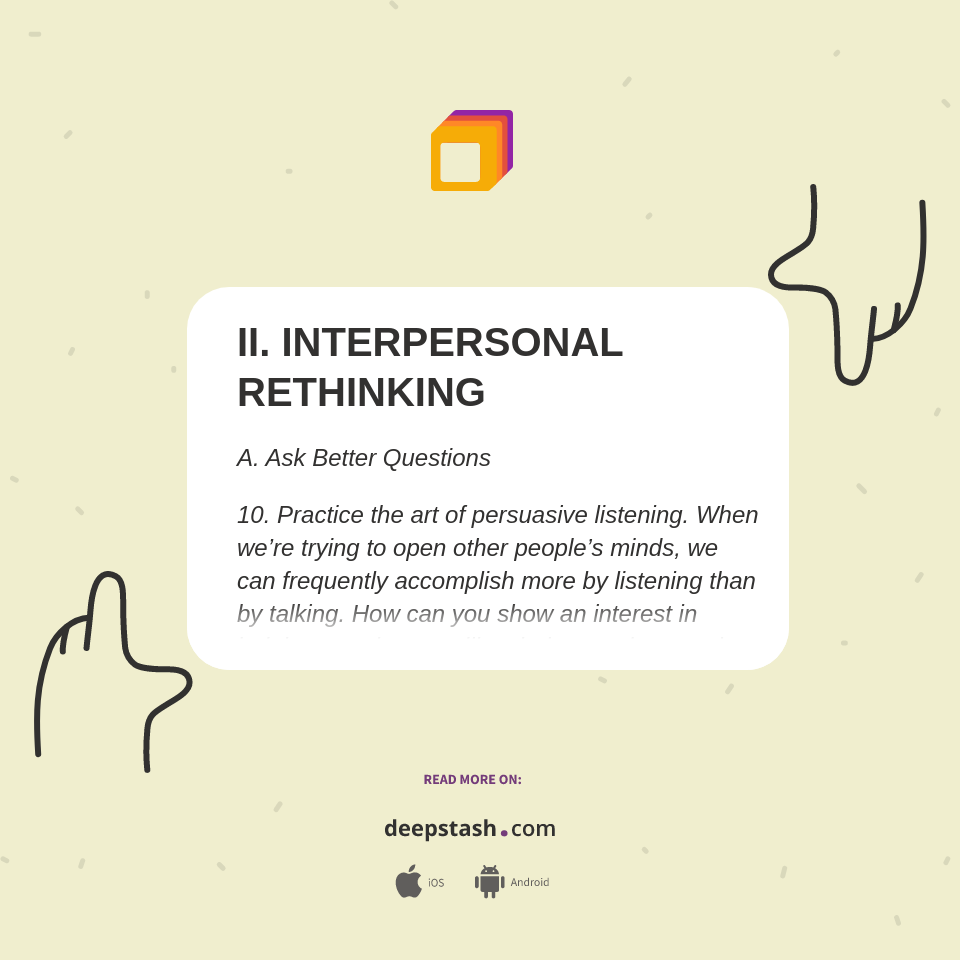 II. INTERPERSONAL RETHINKING - Deepstash