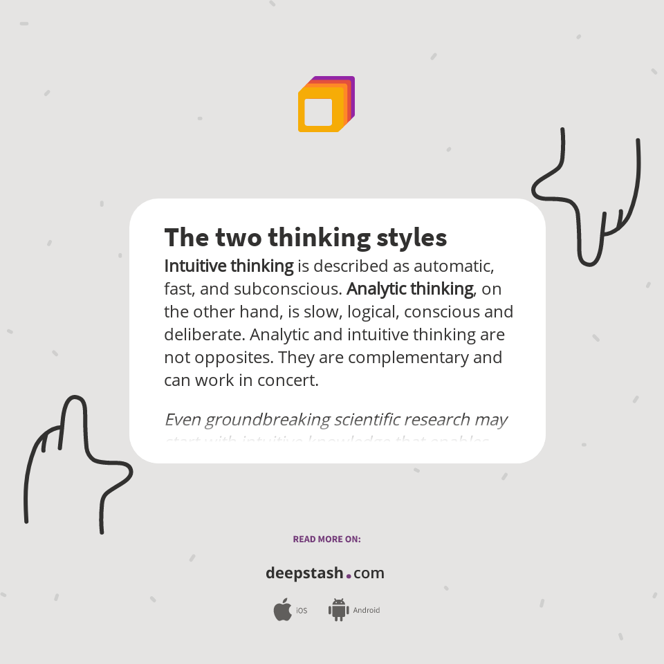 The two thinking styles - Deepstash