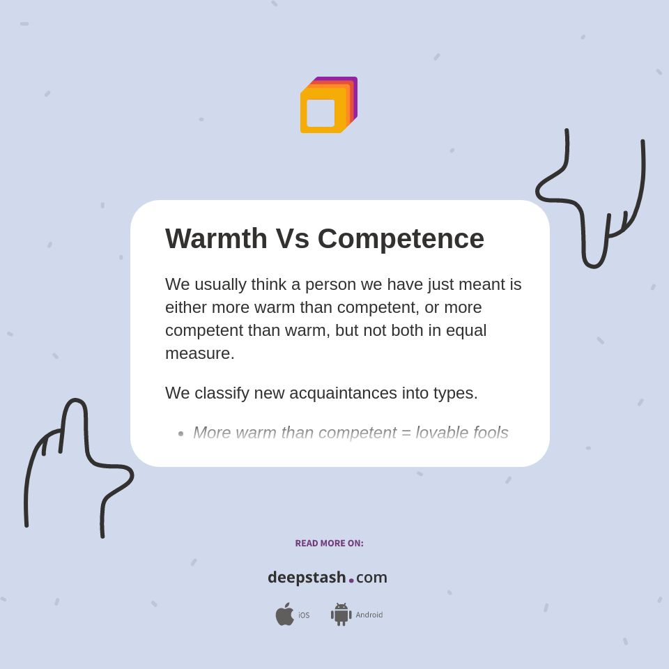 Warmth Vs Competence - Deepstash