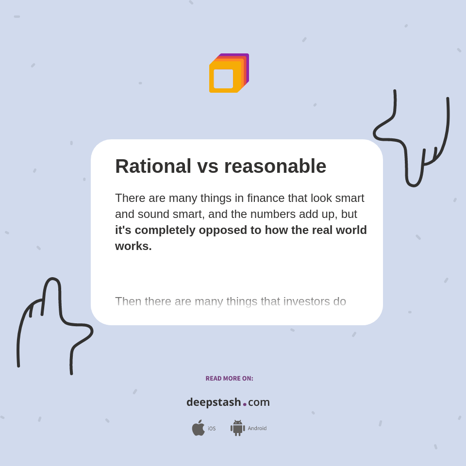 Rational vs reasonable - Deepstash