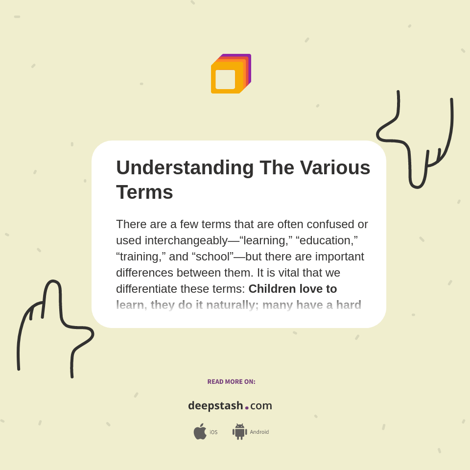 Understanding The Various Terms - Deepstash