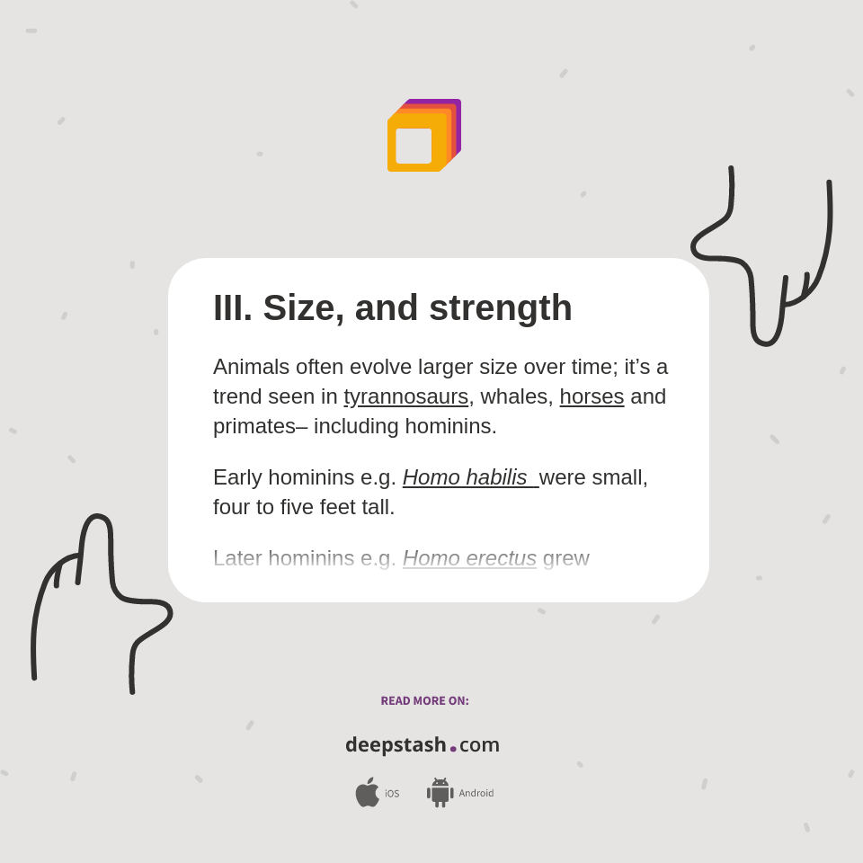 III. Size, and strength - Deepstash