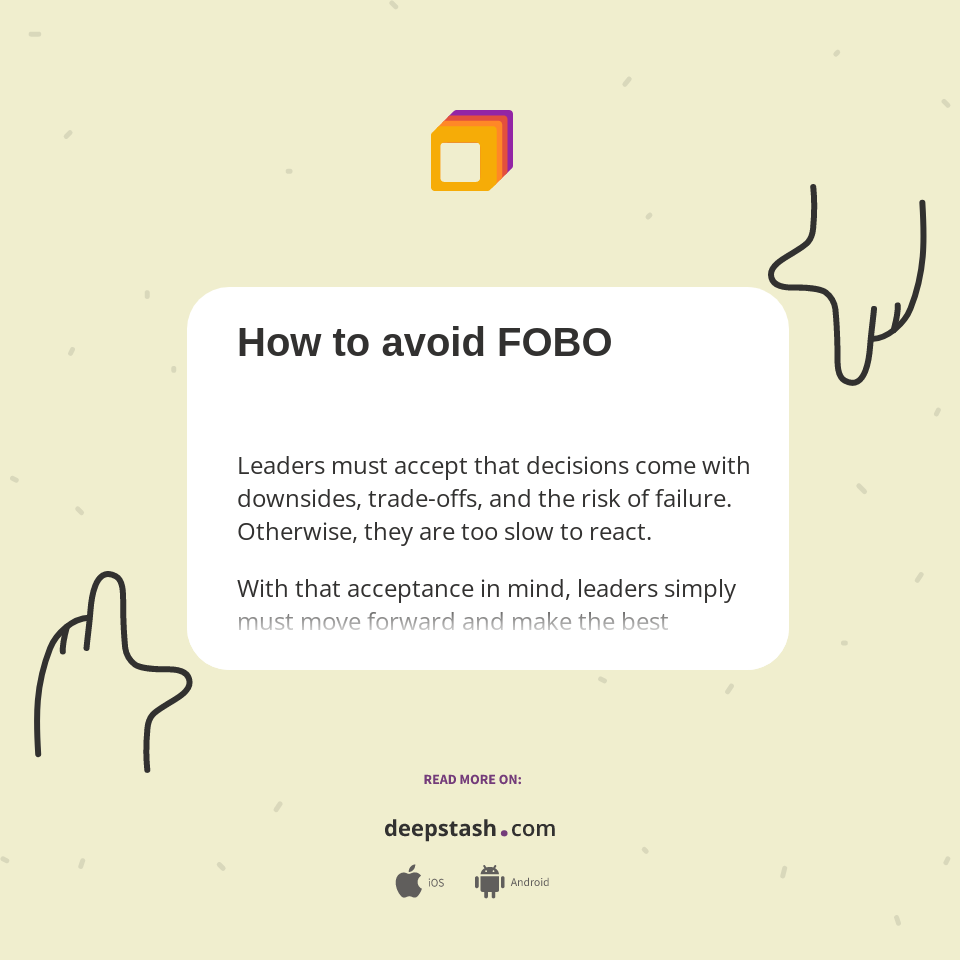How to avoid FOBO - Deepstash