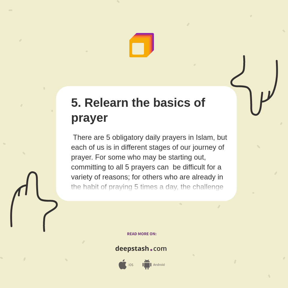 5. Relearn the basics of prayer - Deepstash