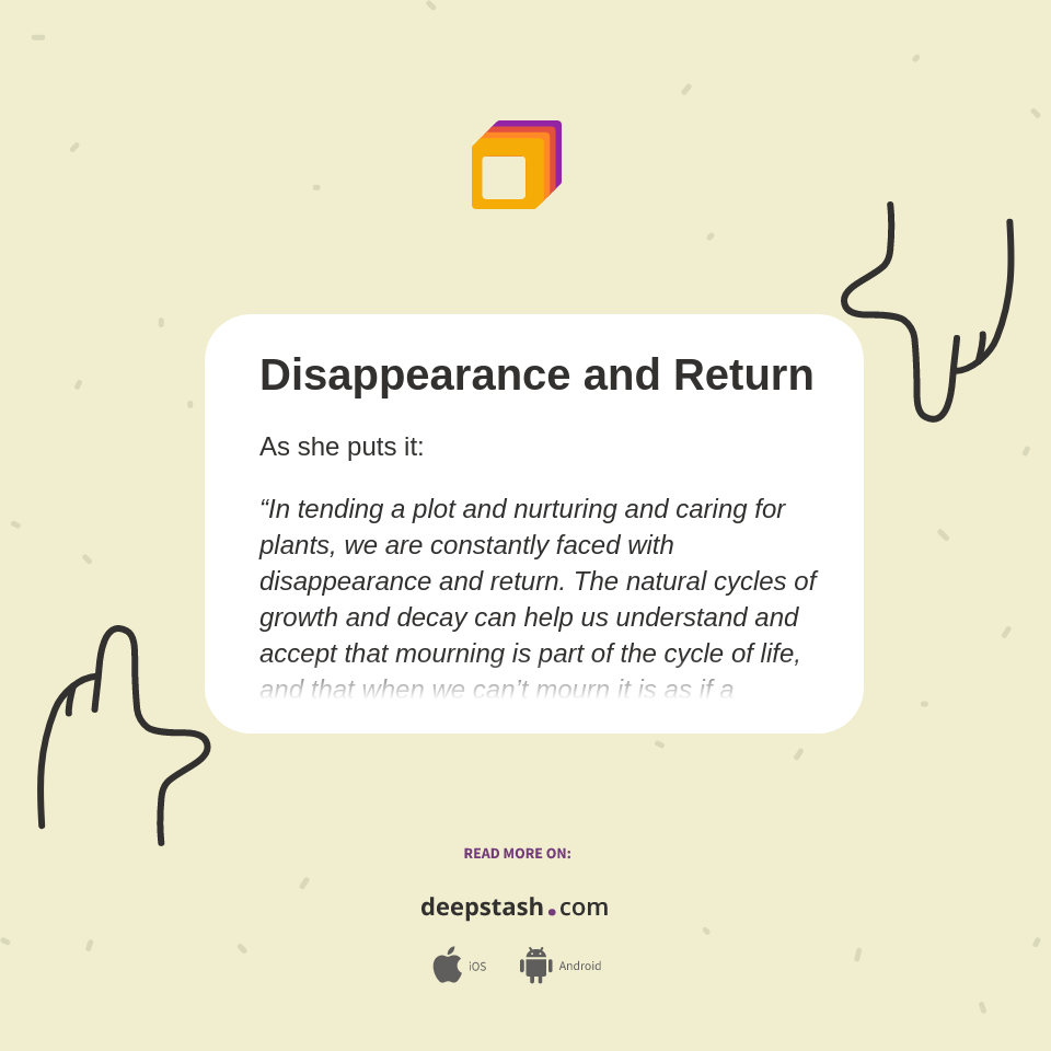 Disappearance and Return - Deepstash
