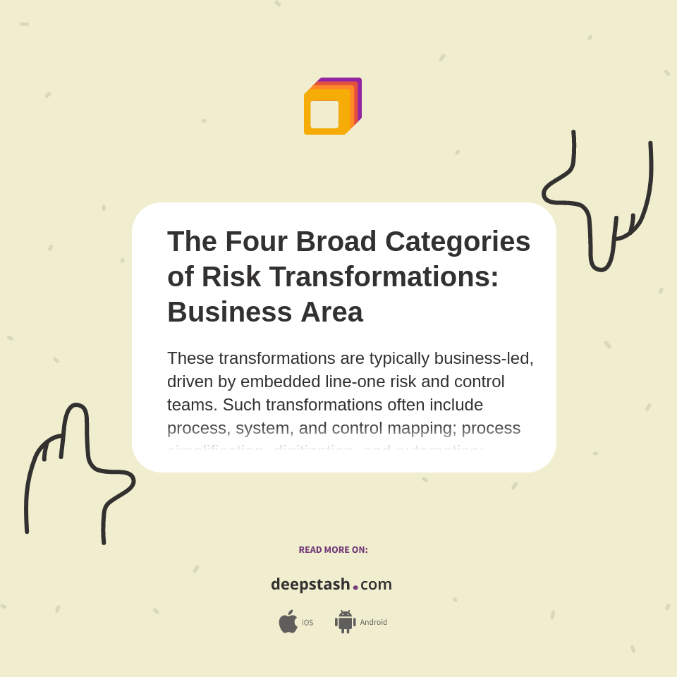 The Four Broad Categories of Risk Transformations: Business Area ...