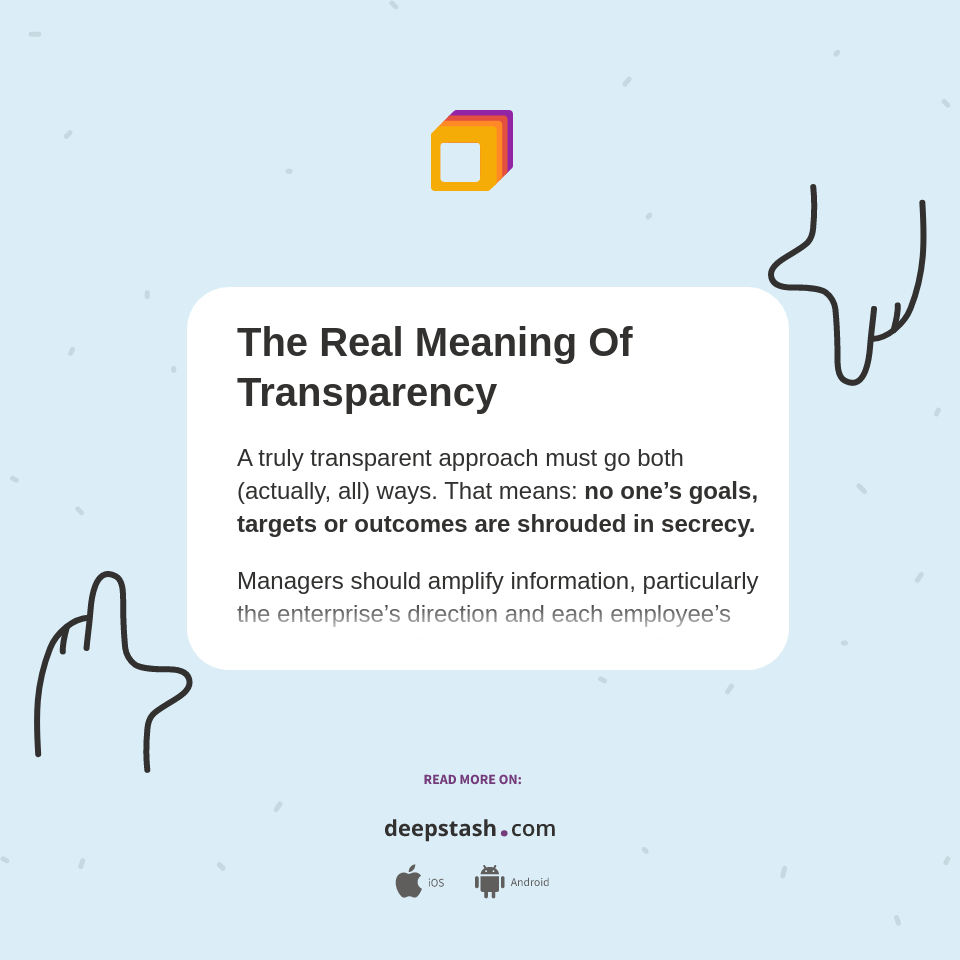 The Real Meaning Of Transparency - Deepstash