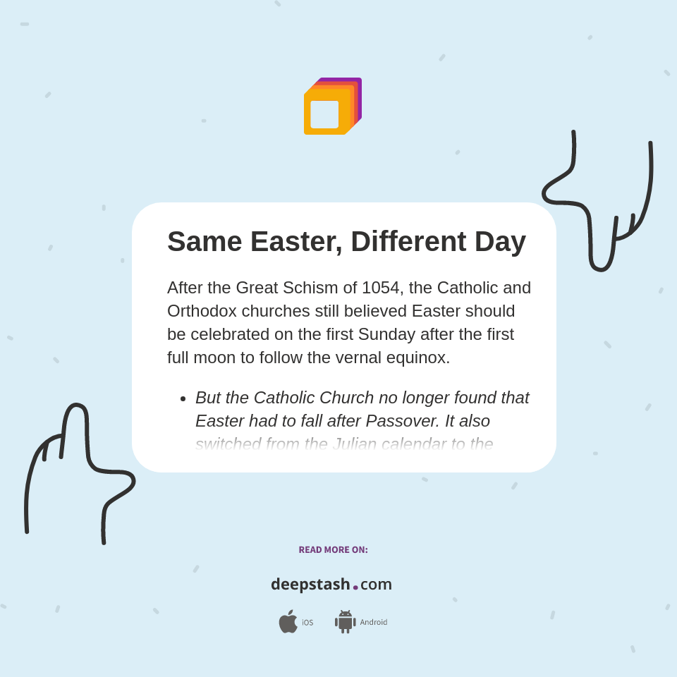 Same Easter, Different Day - Deepstash