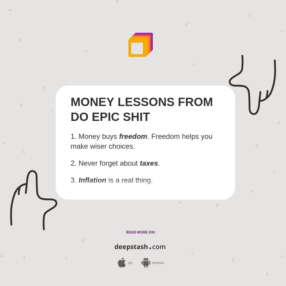MONEY LESSONS FROM DO EPIC SHIT - Deepstash