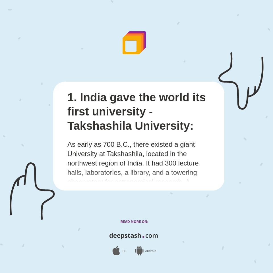 1. India gave the world its first university - Takshashila University ...