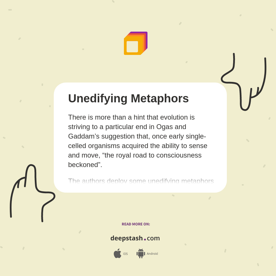 Unedifying Metaphors - Deepstash