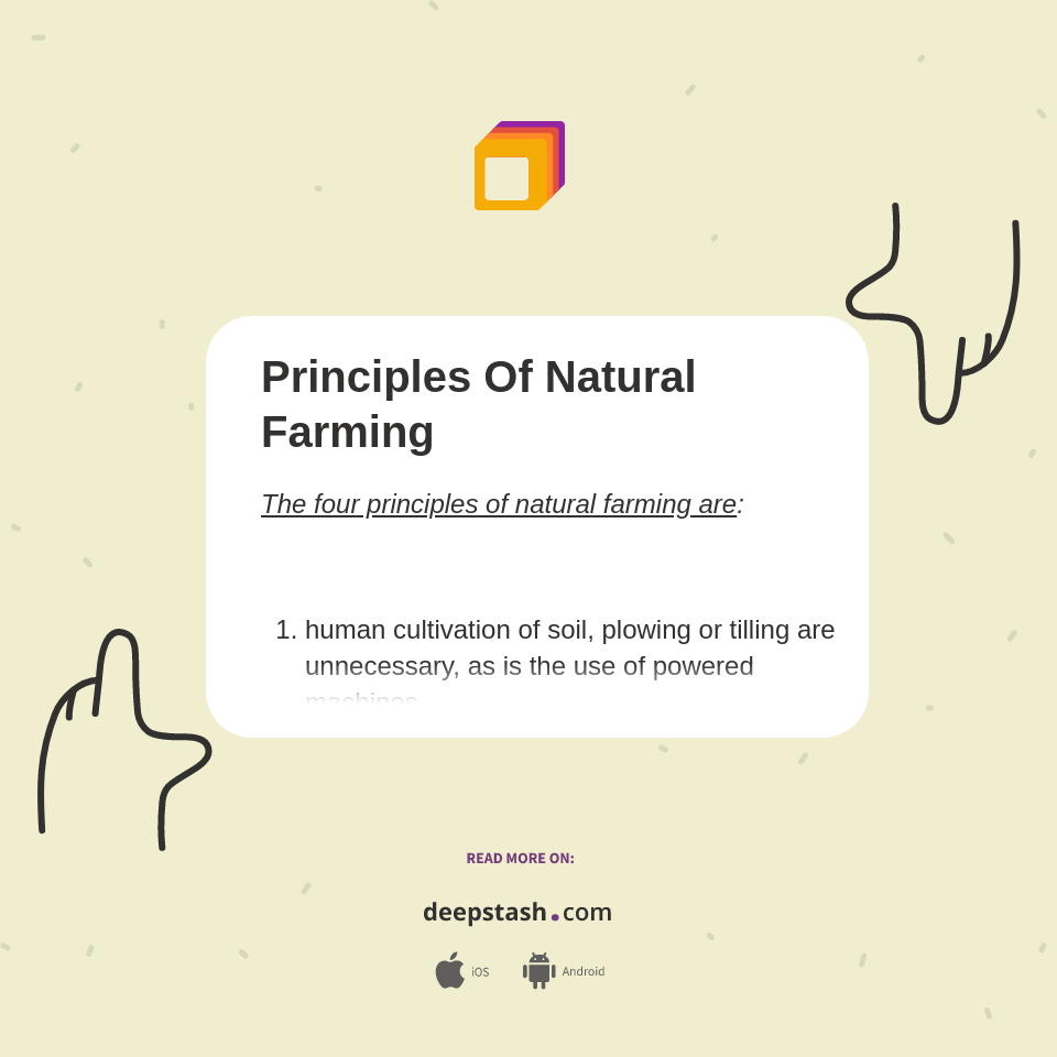 Principles Of Natural Farming - Deepstash