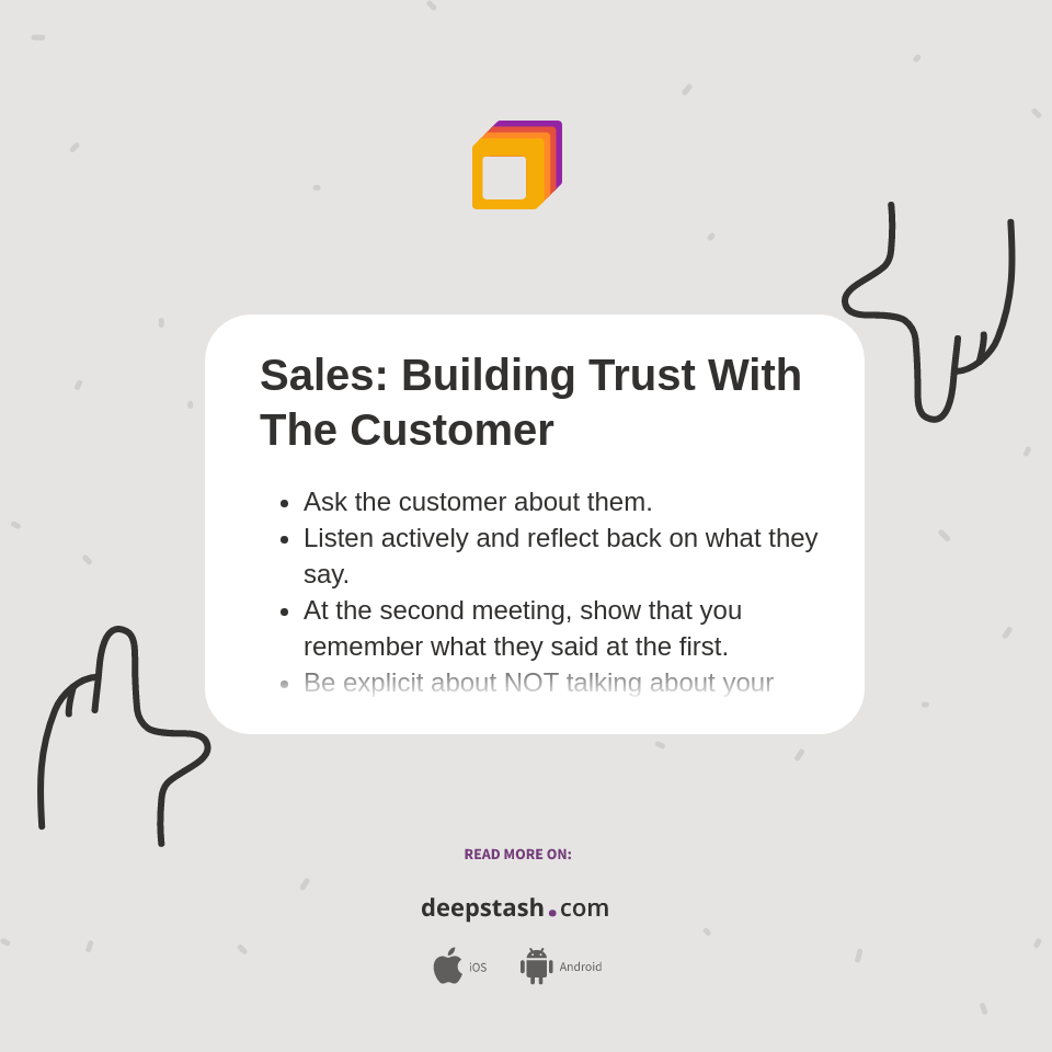 Sales: Building Trust With The Customer - Deepstash