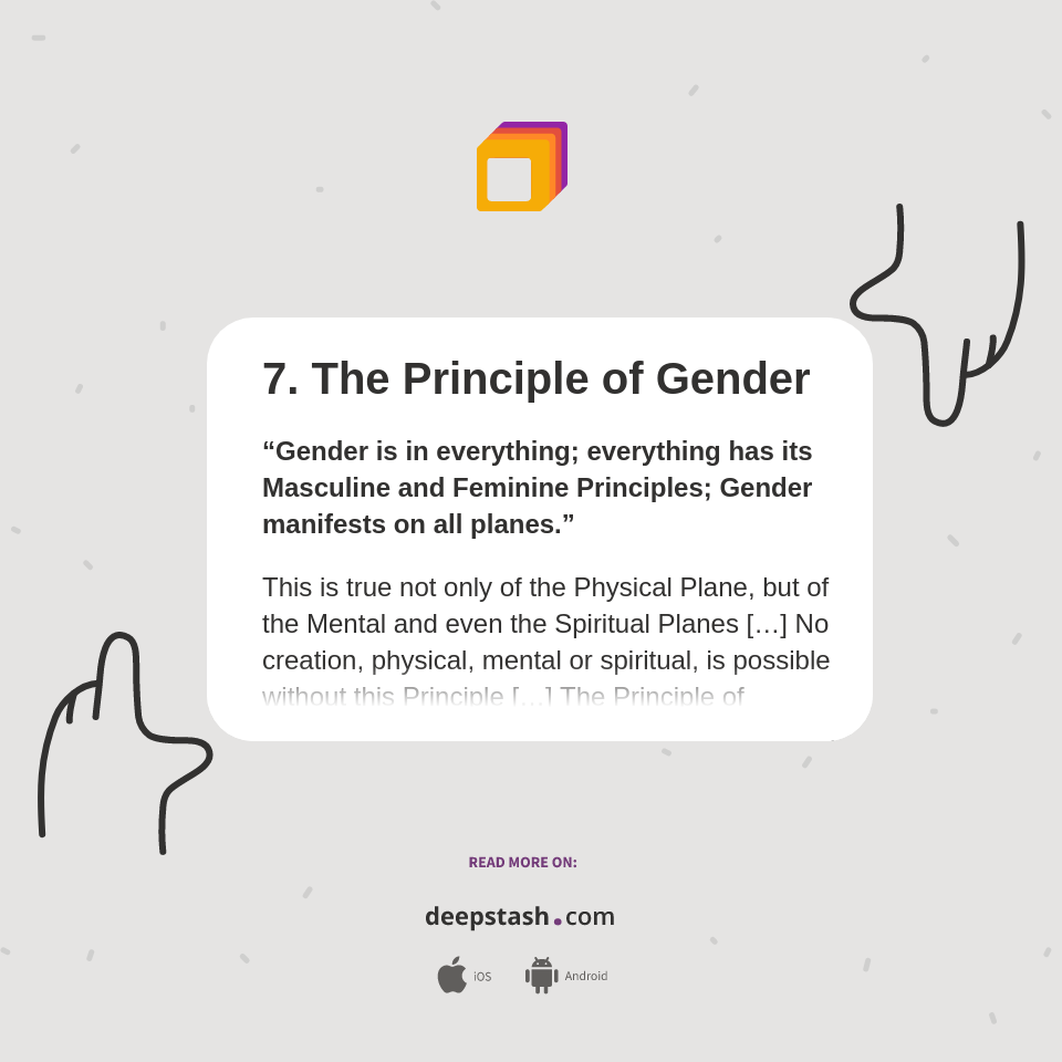 7. The Principle of Gender - Deepstash