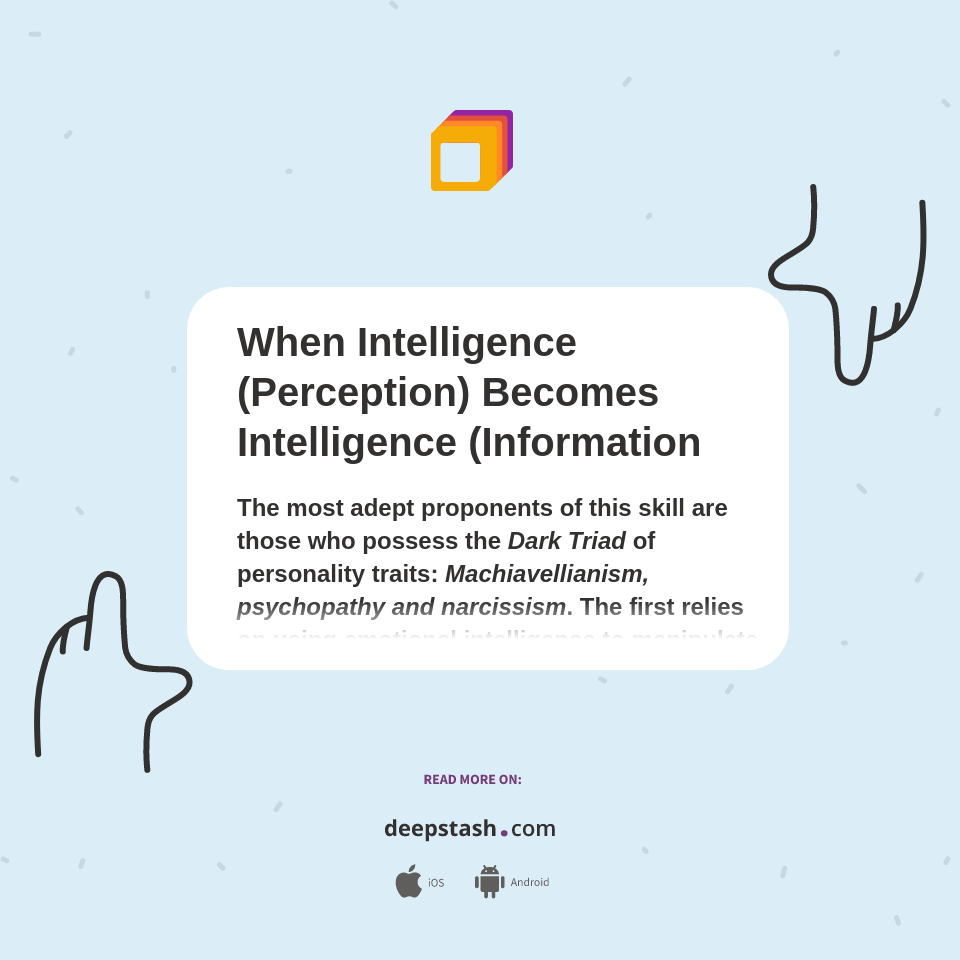 When Intelligence (Perception) Becomes Intelligence (Information ...