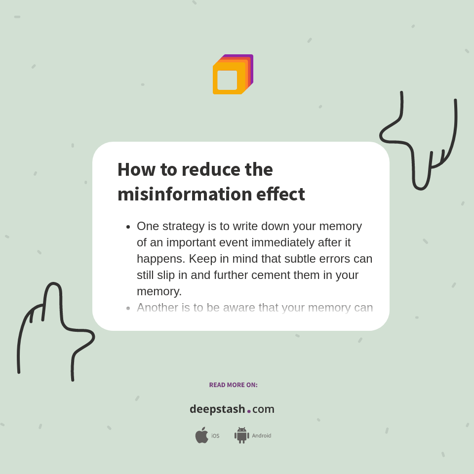 How to reduce the misinformation effect - Deepstash