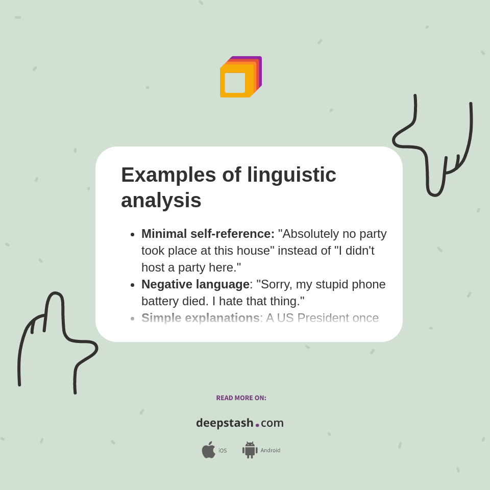 Examples of linguistic analysis - Deepstash