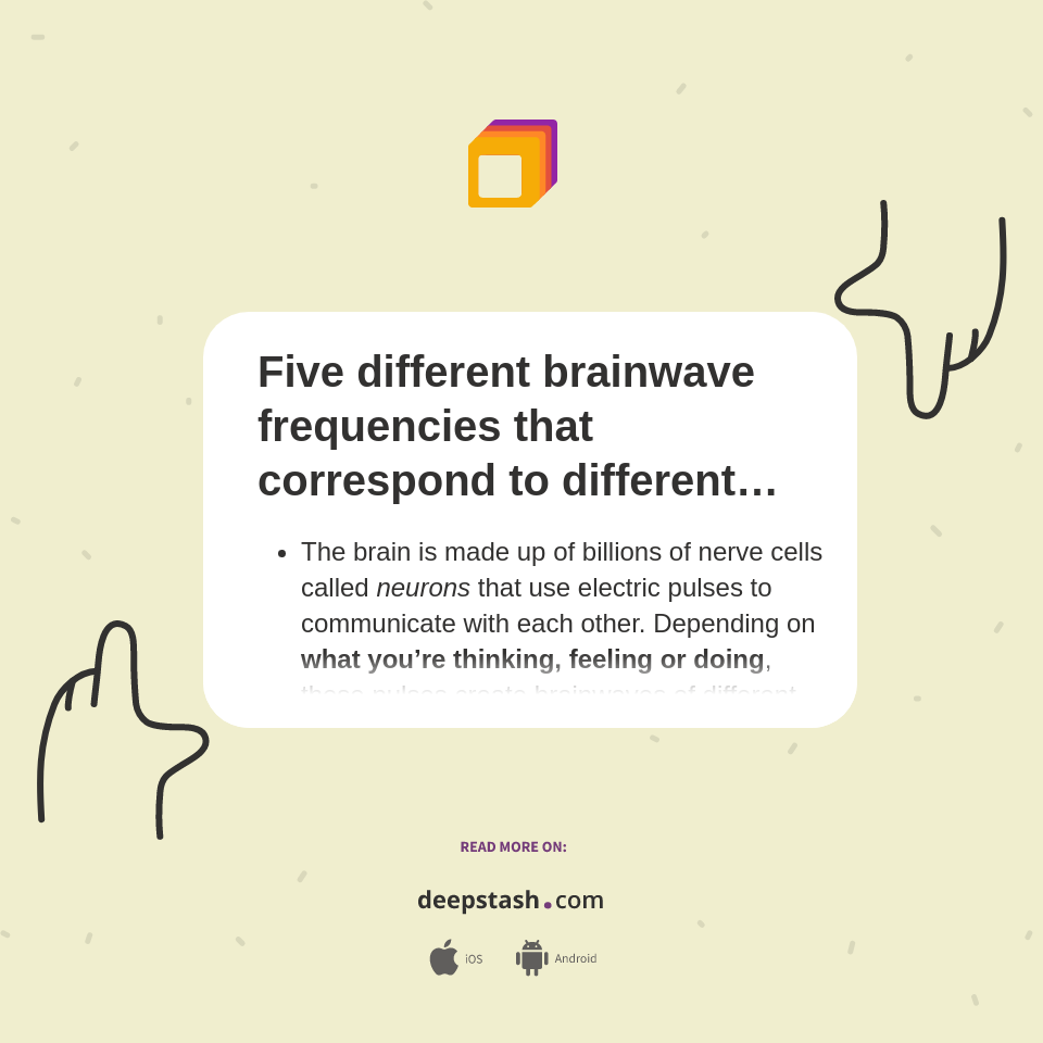 Five different brainwave frequencies that correspond to different ...