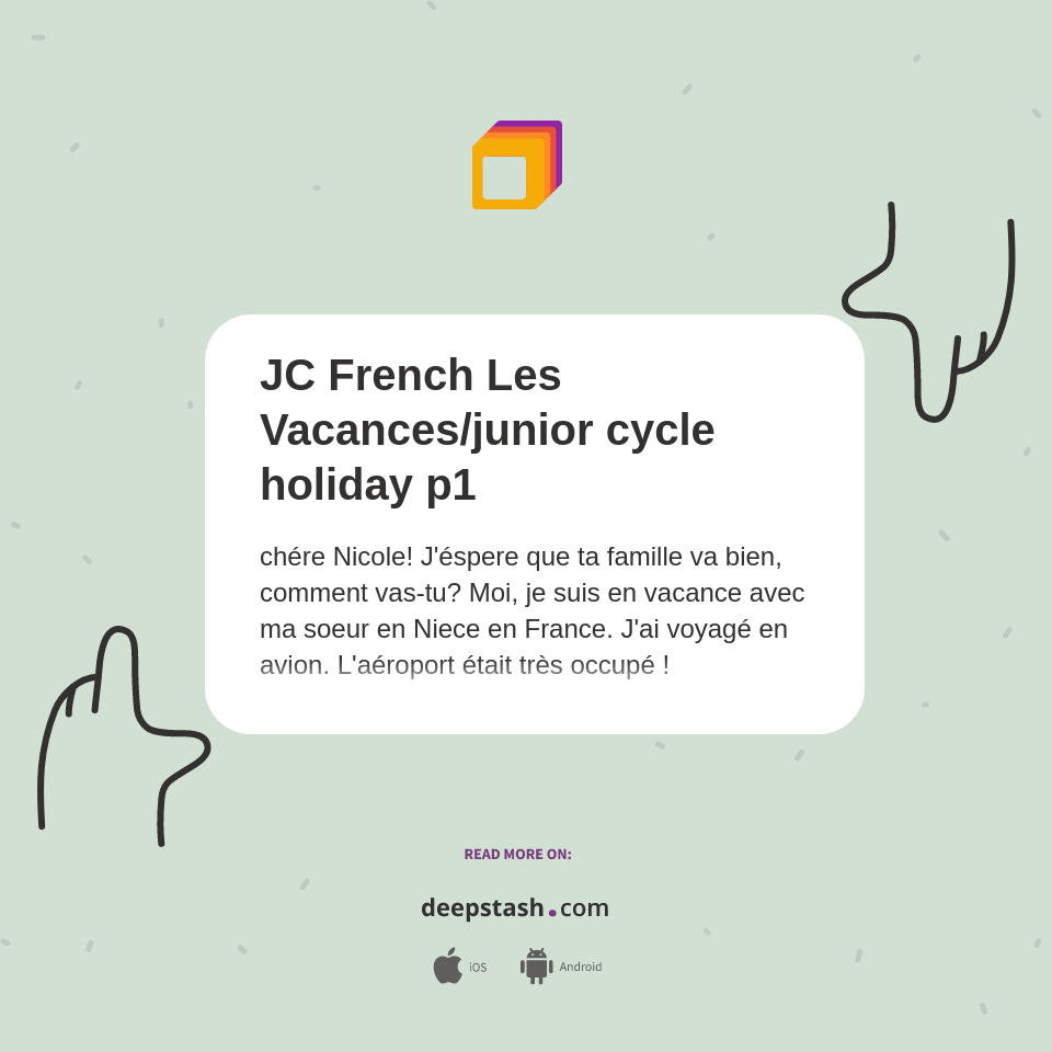 JC French Les Vacances/junior cycle holiday p1 - Deepstash
