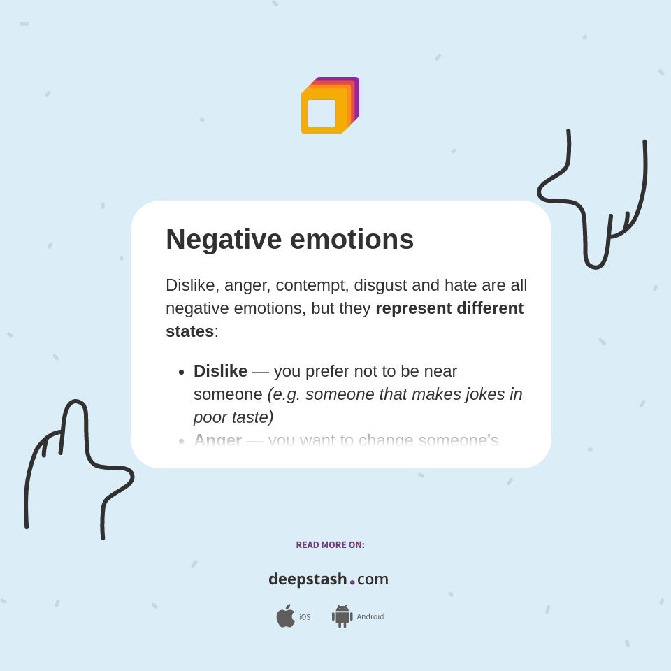 Negative emotions - Deepstash