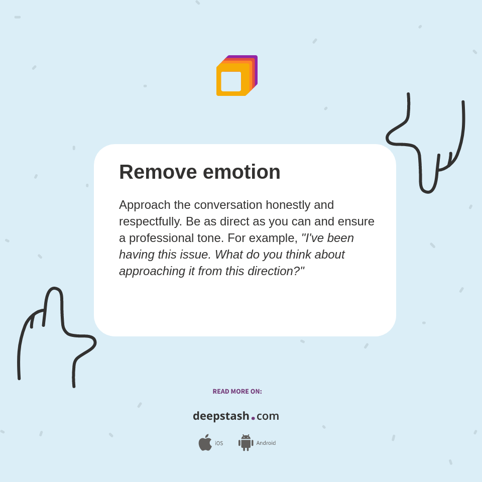 Remove emotion - Deepstash