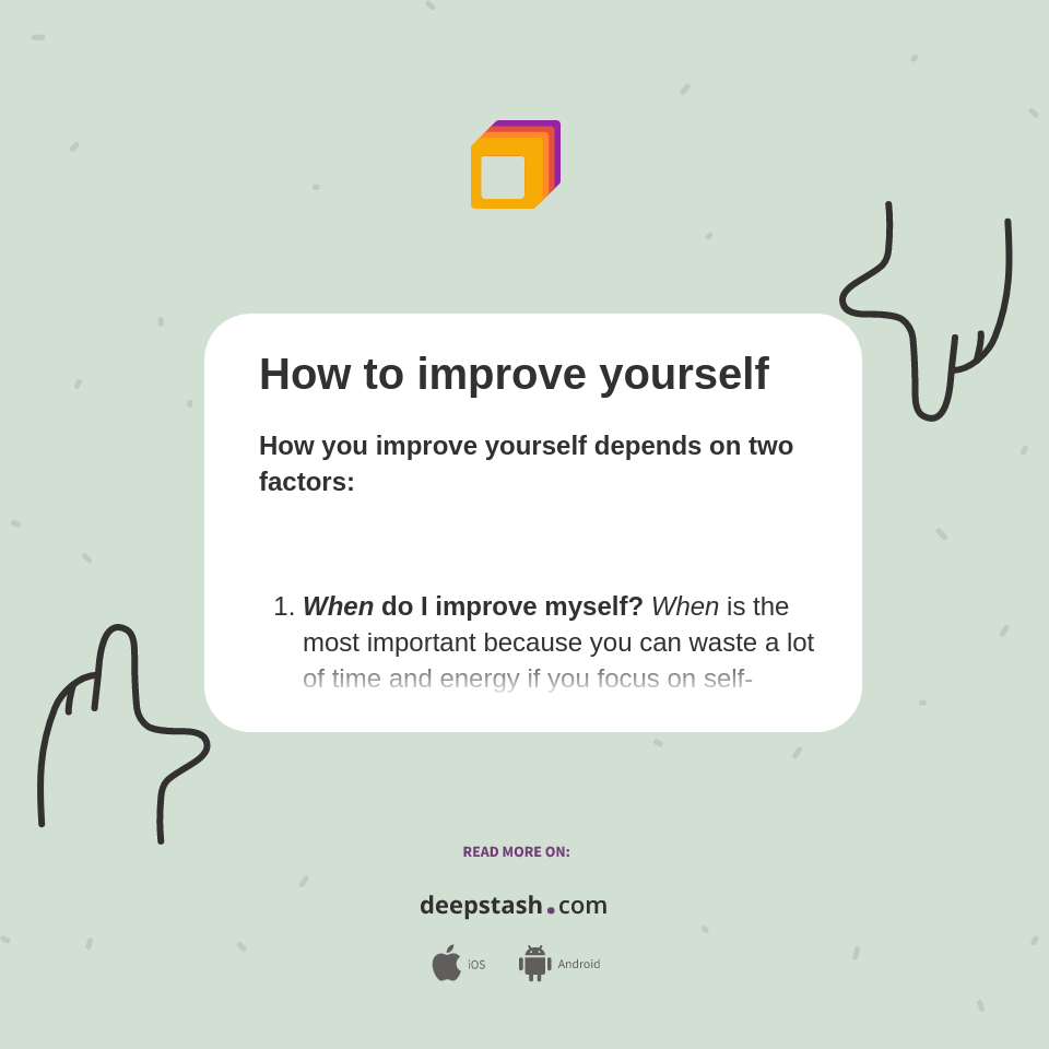 How to improve yourself - Deepstash
