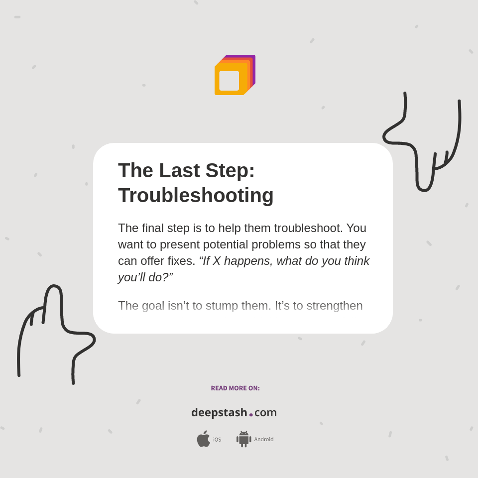 The Last Step: Troubleshooting - Deepstash