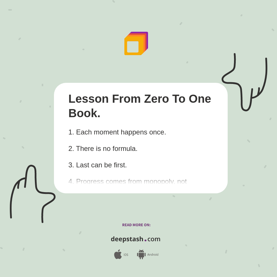 Lesson From Zero To One Book. - Deepstash