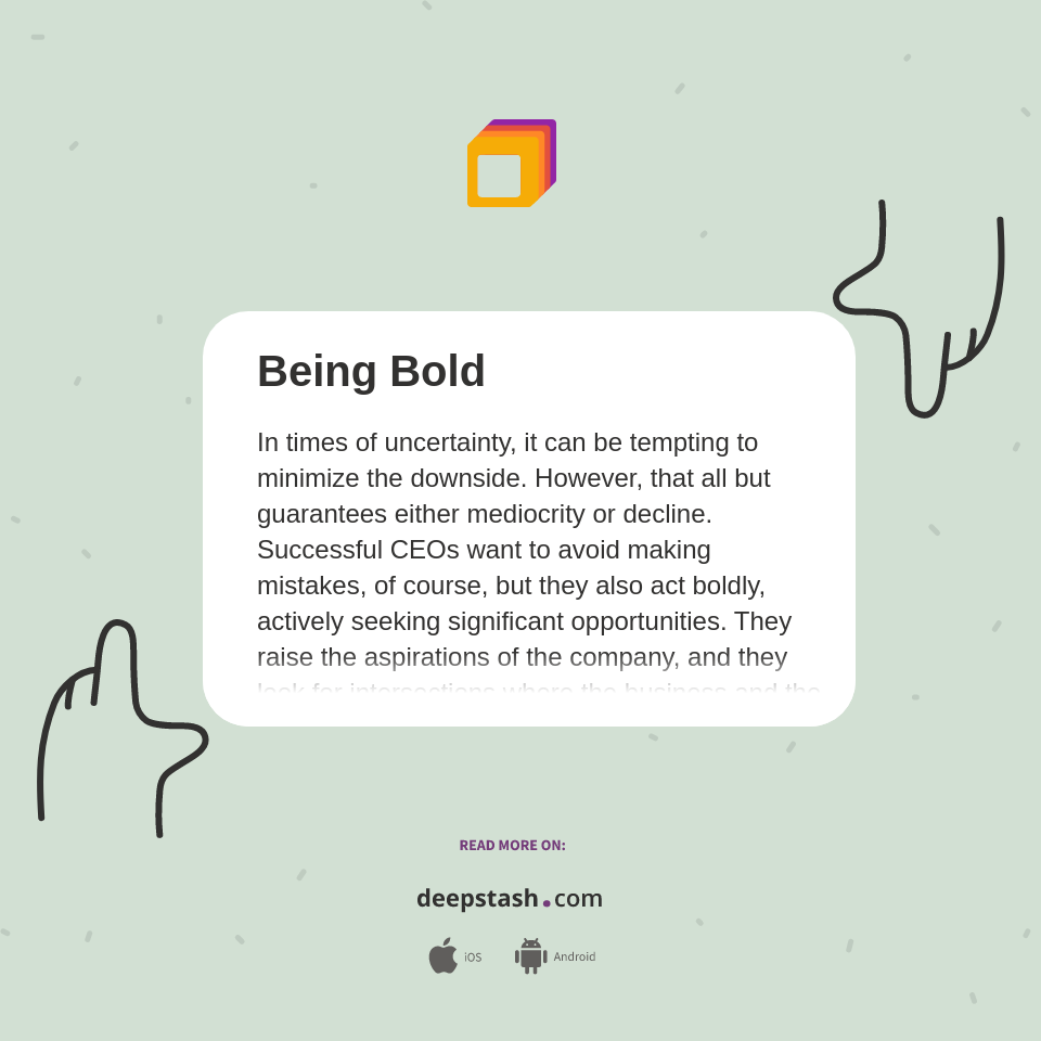 Being Bold - Deepstash
