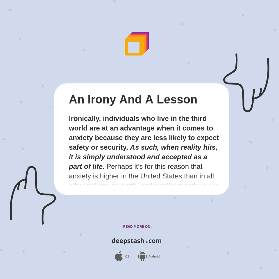 An Irony And A Lesson - Deepstash